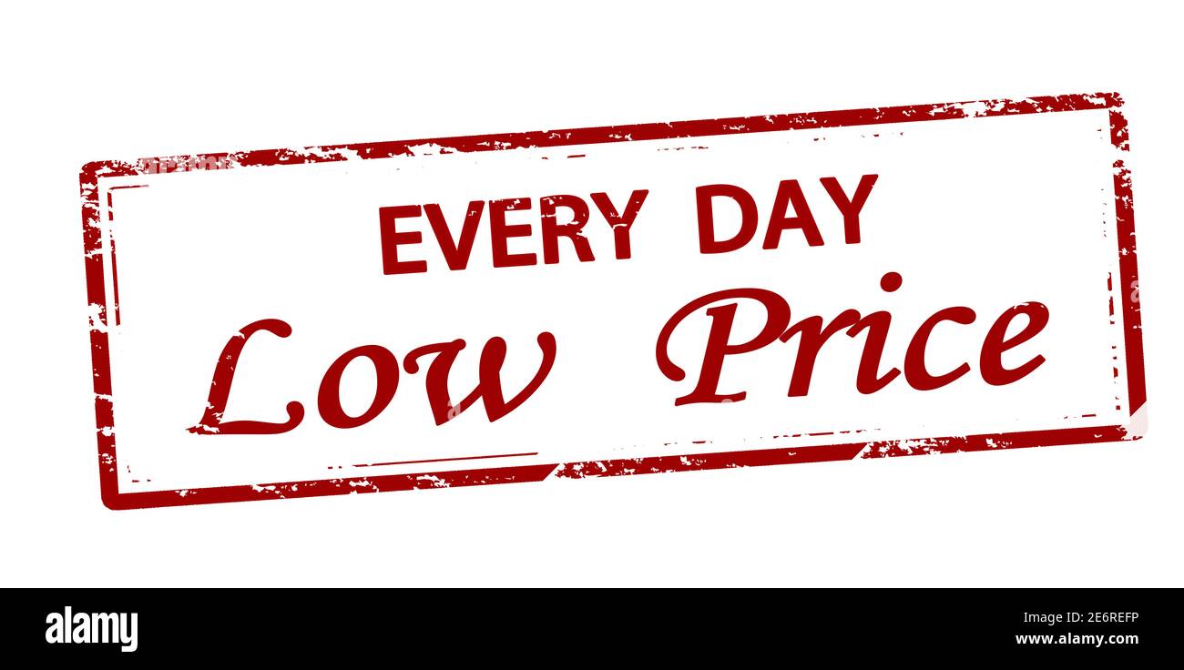 Rubber stamp with text every day low price inside, vector illustration ...