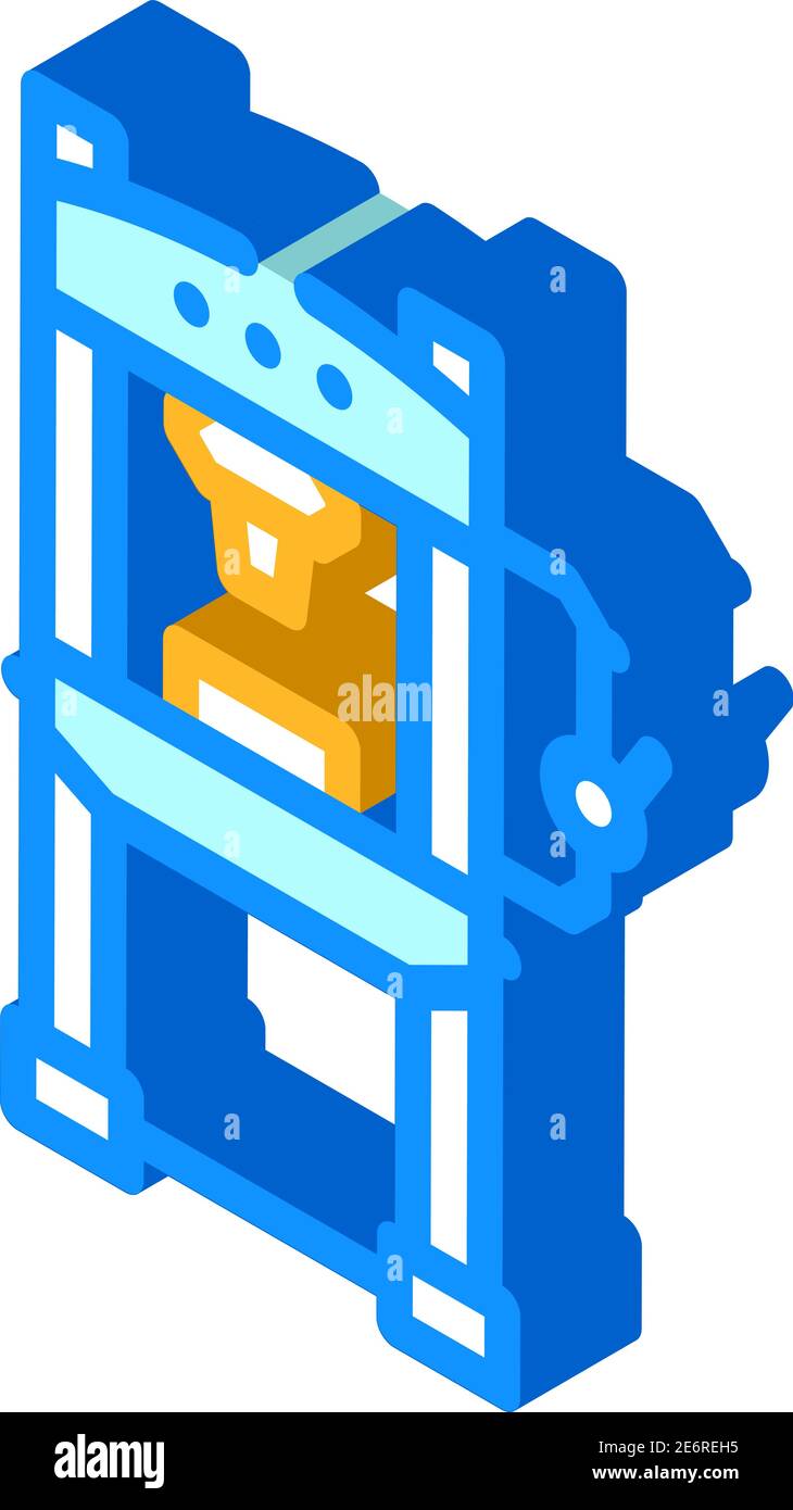 hydraulic press isometric icon vector illustration color Stock Vector ...