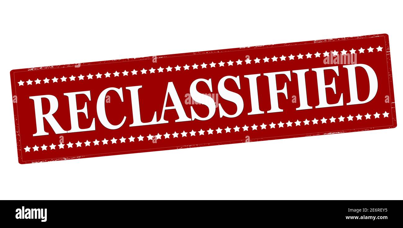 Rubber stamp with word reclassified inside, vector illustration Stock ...