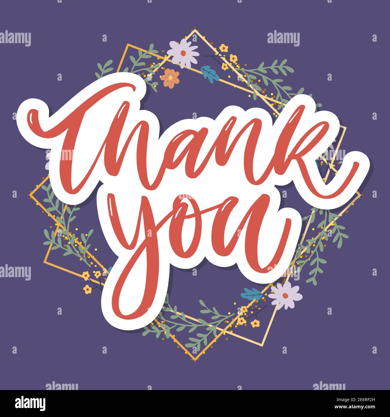 Cute Thank You Script Card Stock Vector Image & Art - Alamy