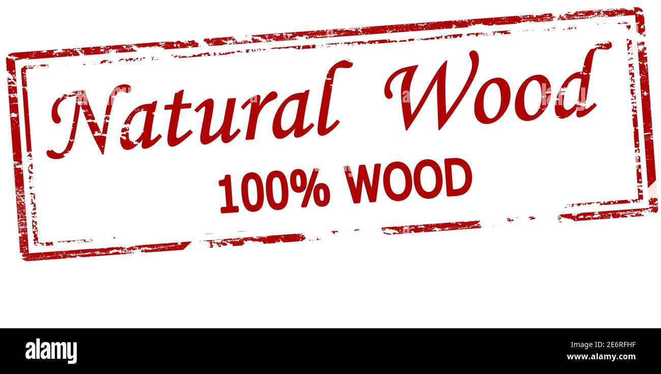 Rubber stamp with text natural wood inside, vector illustration Stock ...