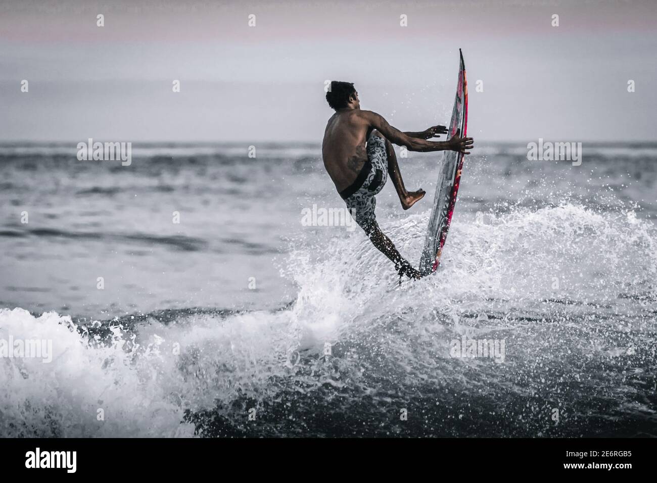 Copacabana beach, Rio de Janeiro, Brasil- April 16 2019 - Man surfing ...