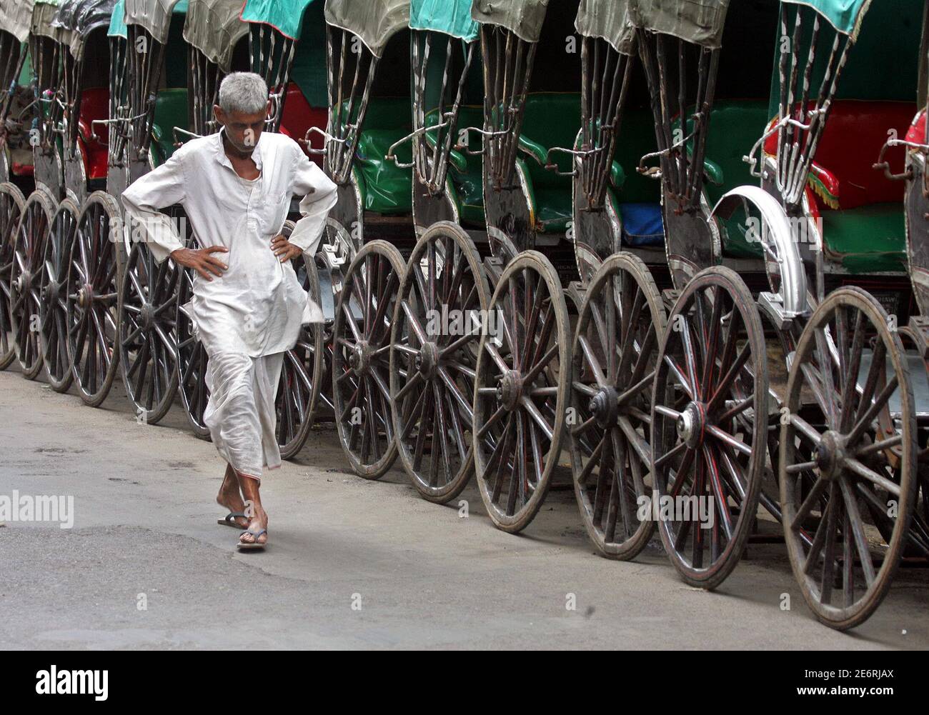 Parked hand rickshaws hi-res stock photography and images - Alamy