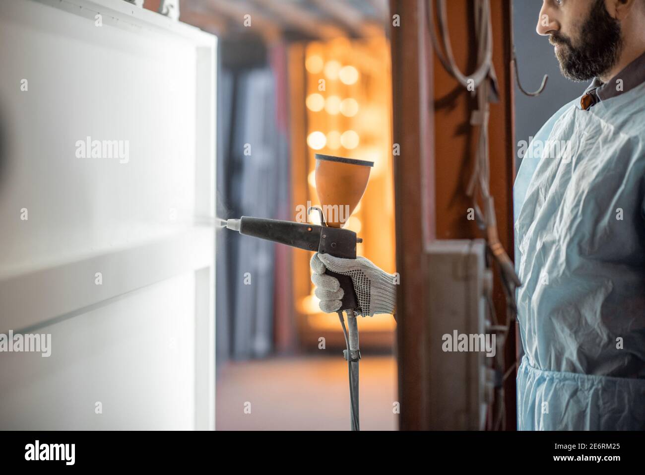 Powder coating process of metal products Stock Photo - Alamy