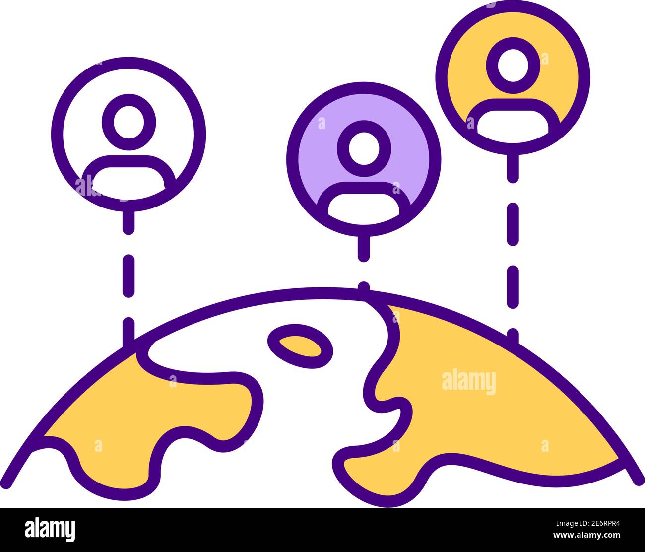 Worldwide connection RGB color icon Stock Vector Image & Art - Alamy