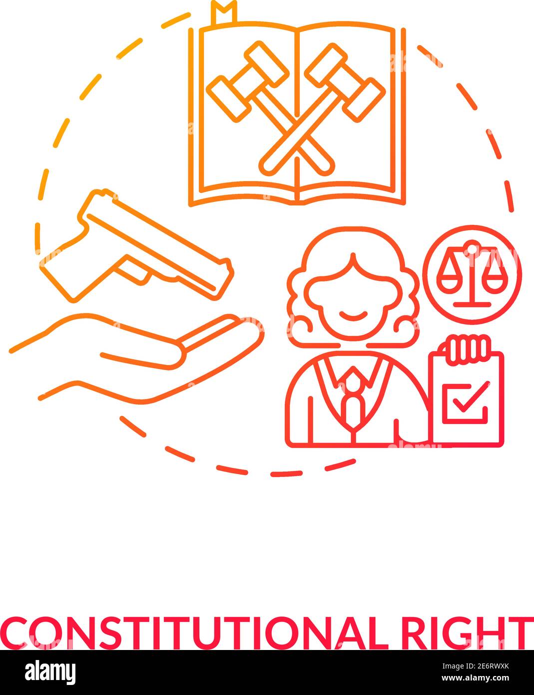 Constitutional right red gradient concept icon Stock Vector Image & Art ...