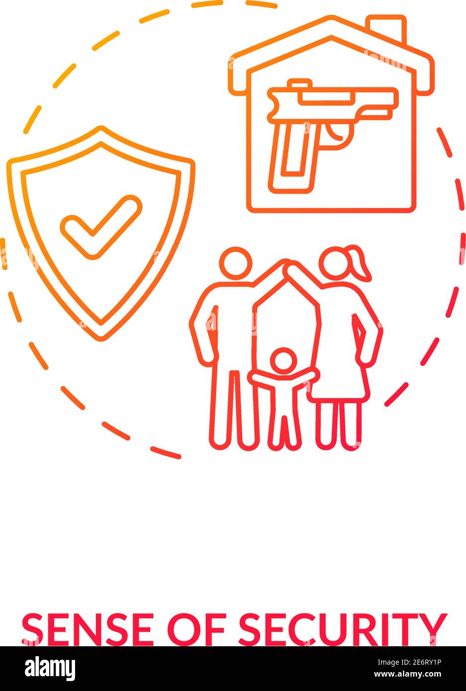 Sense of security red gradient concept icon Stock Vector Image & Art ...