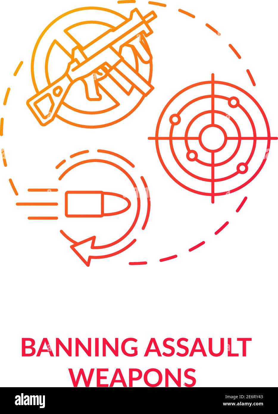 Ban assault weapons red gradient concept icon Stock Vector Image & Art ...
