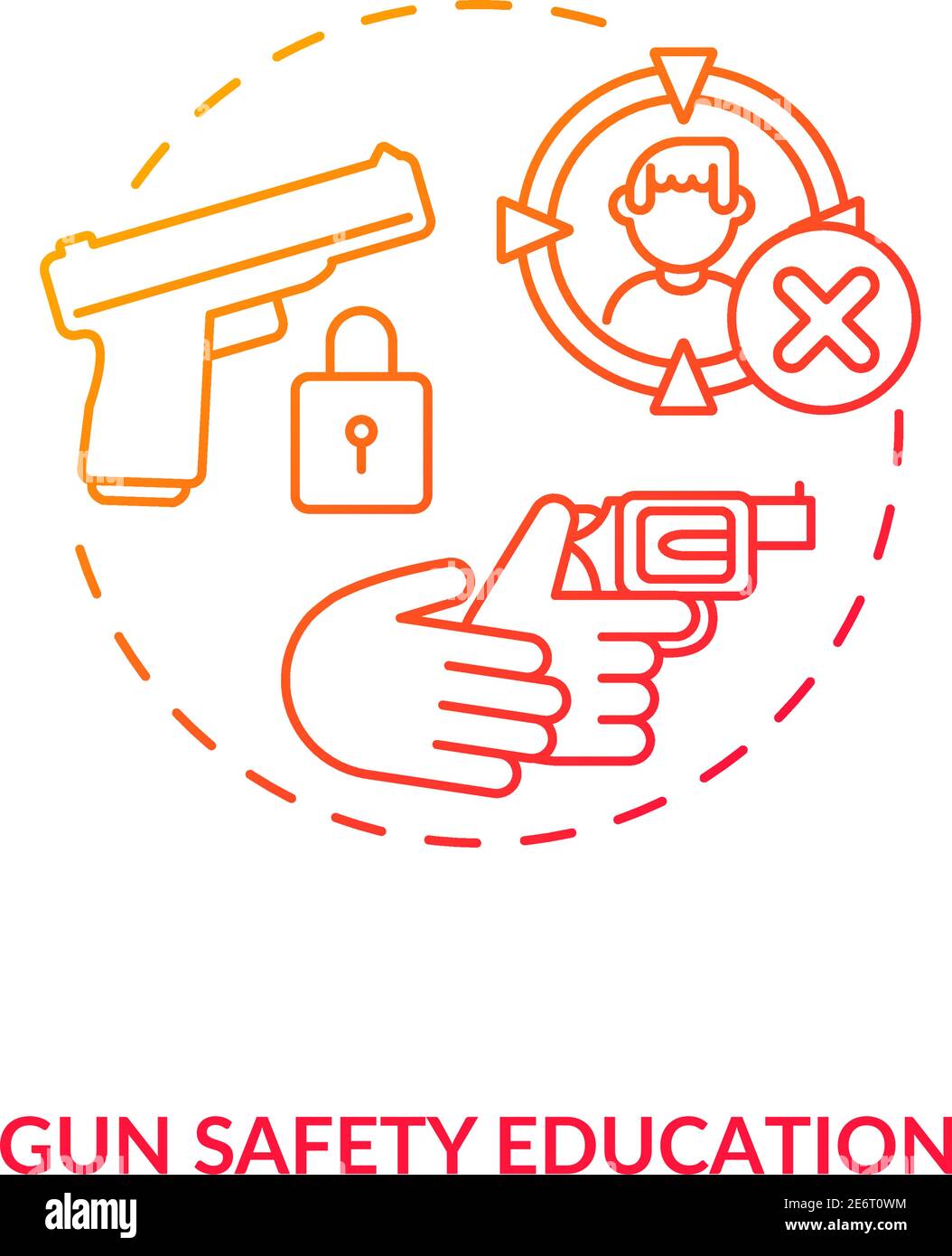 Gun safety education red gradient concept icon Stock Vector Image & Art ...