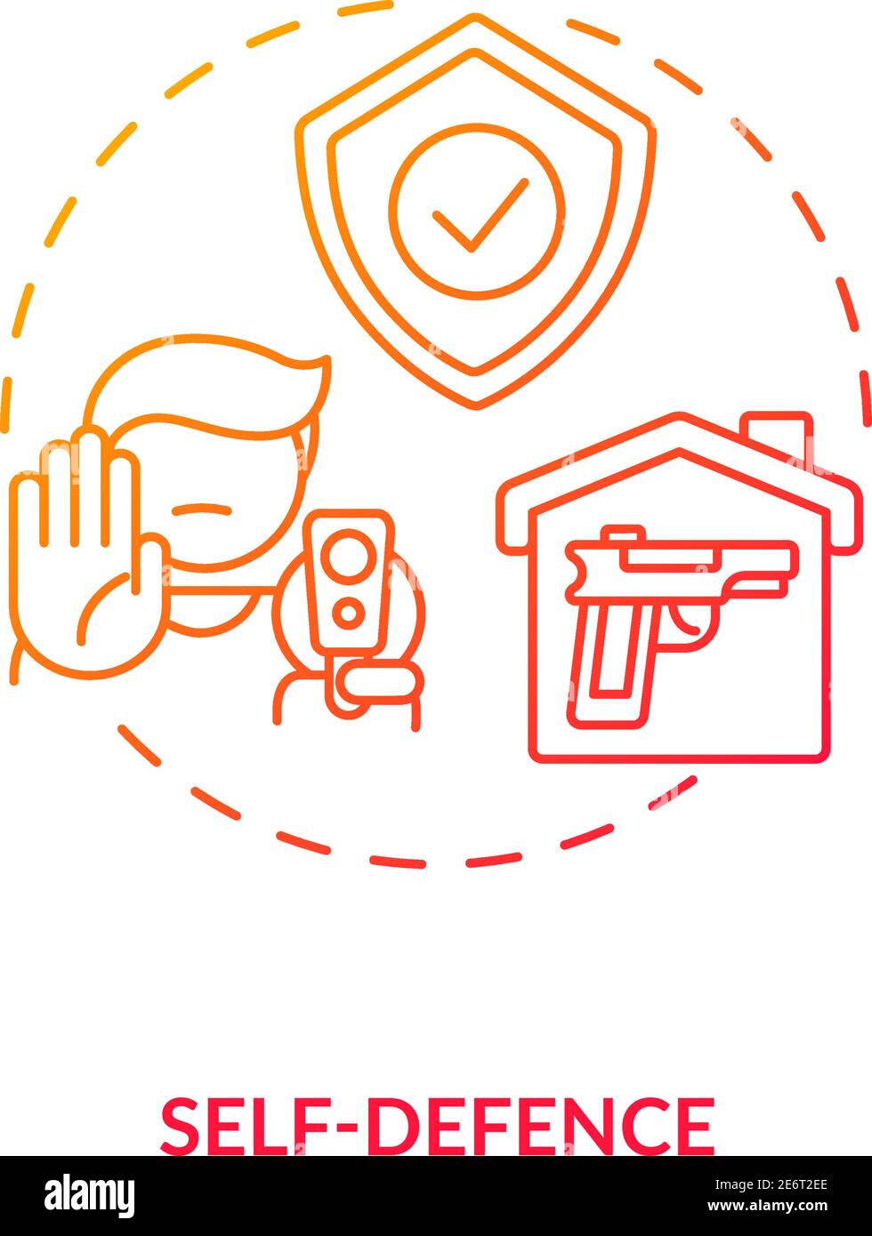 Self defense red gradient concept icon Stock Vector Image & Art - Alamy