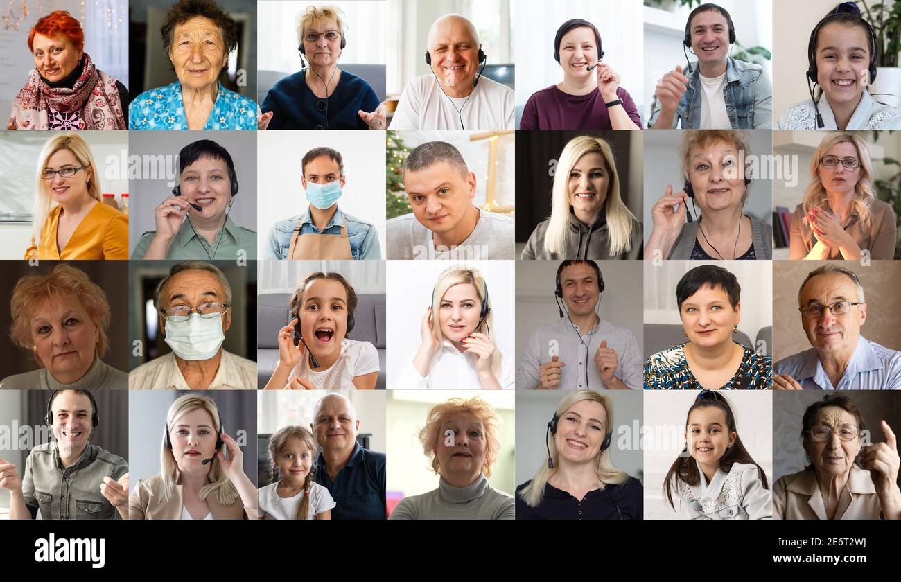 Headshot portraits of diverse smiling people Stock Photo - Alamy