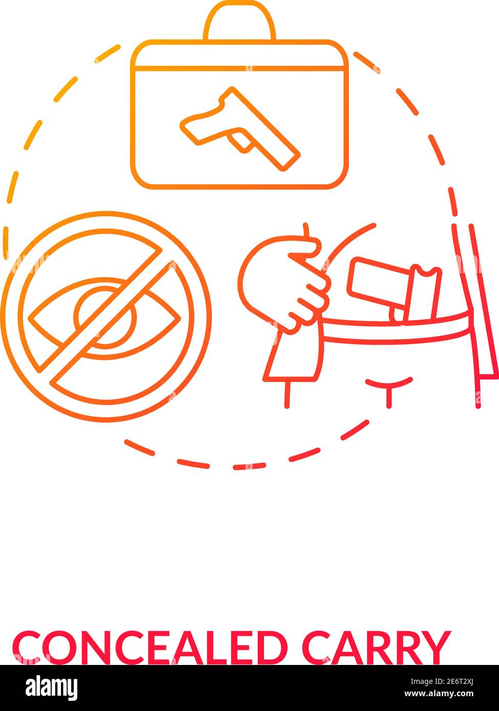 Concealed carry red gradient concept icon Stock Vector Image & Art - Alamy