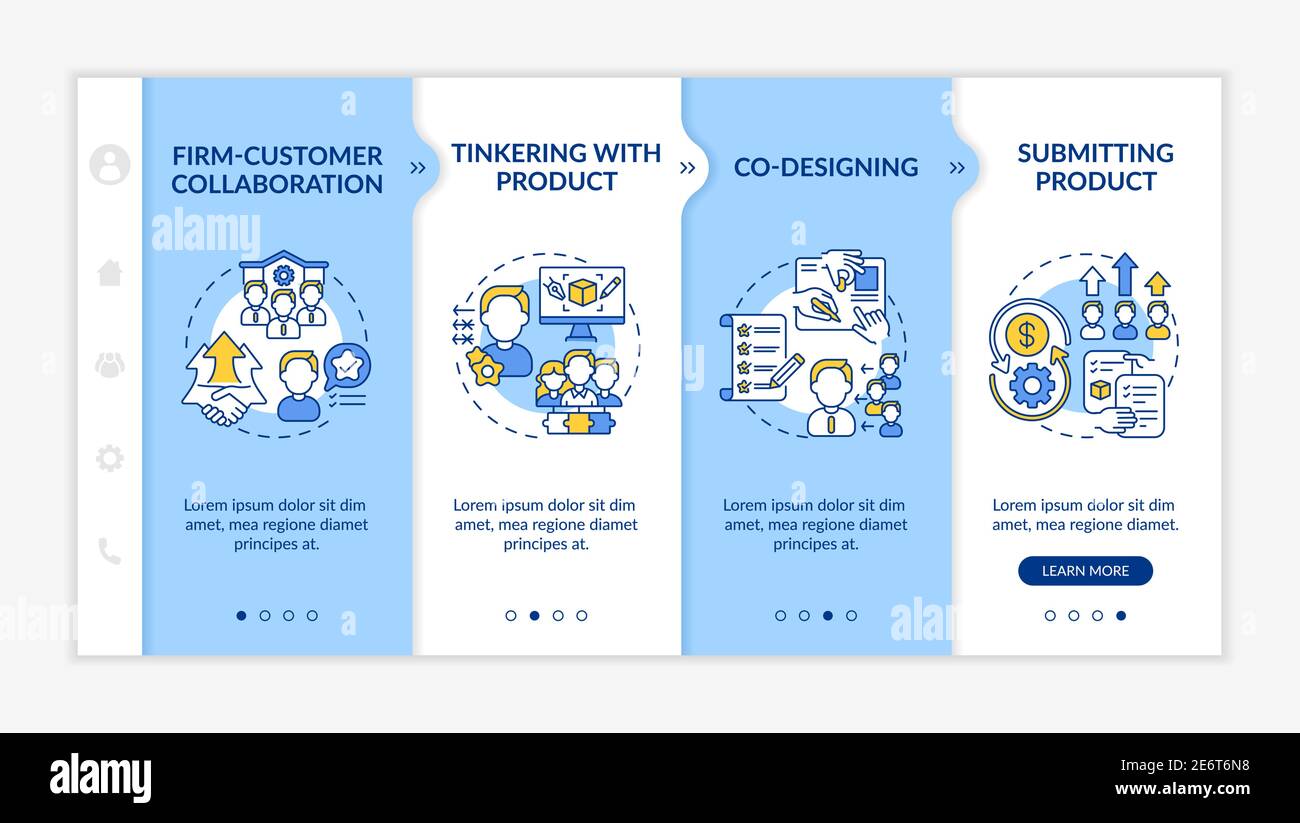 Collaborative creation types onboarding vector template Stock Vector ...