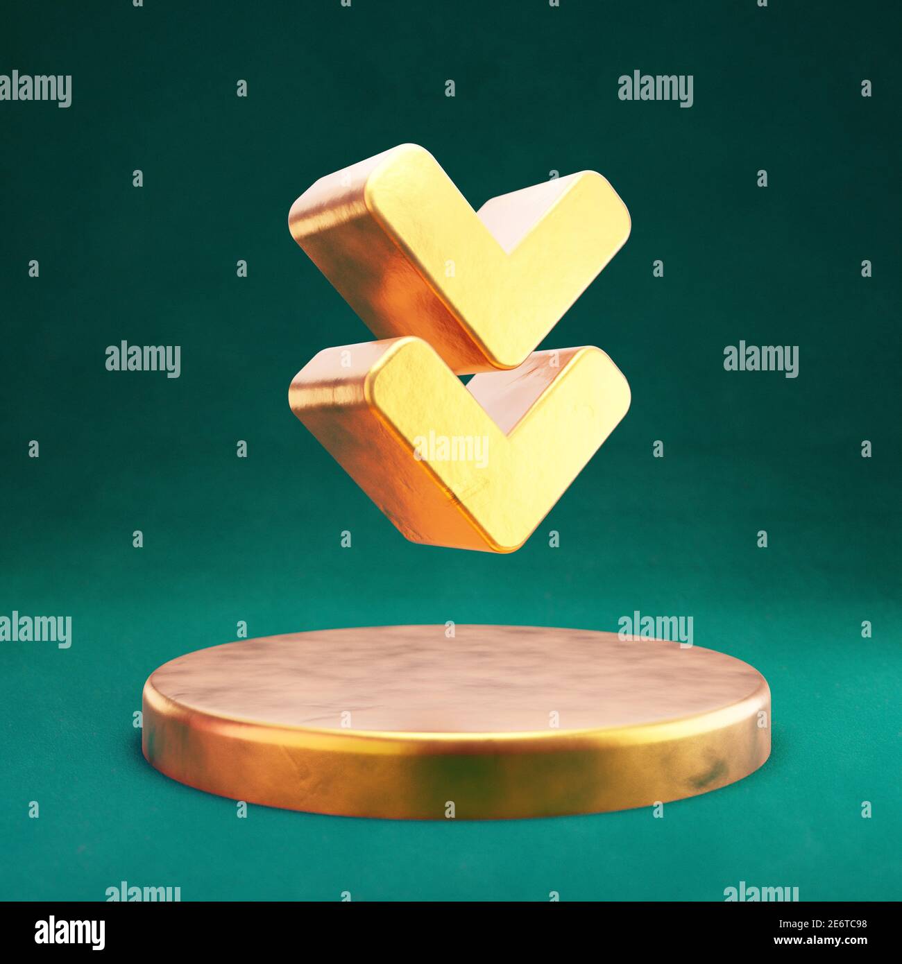 Angle double down icon hi-res stock photography and images - Alamy