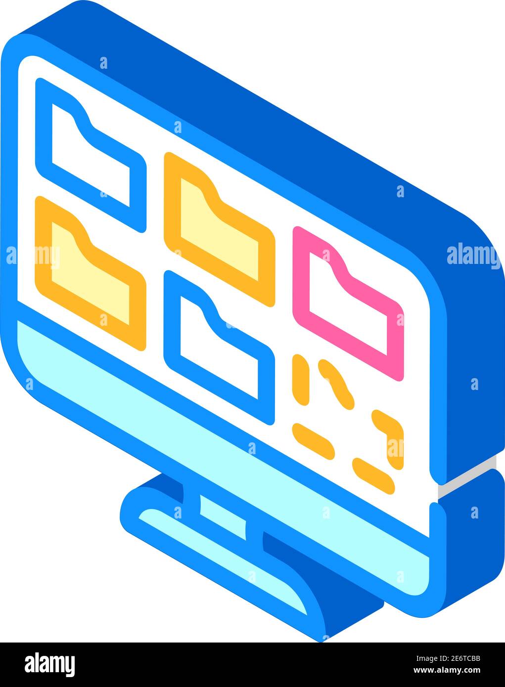 folders of operating system isometric icon vector illustration Stock ...