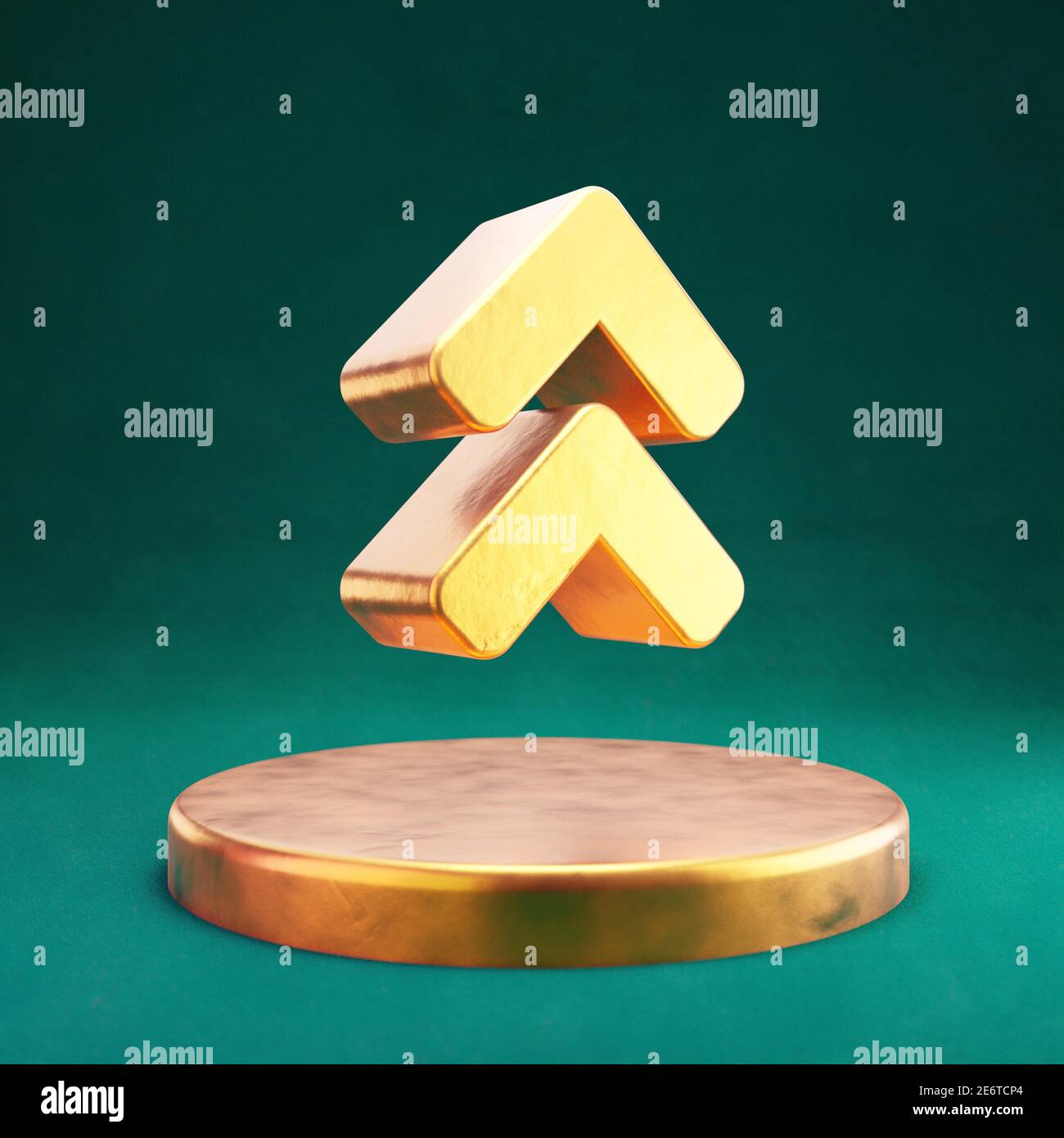 Angle Double Up icon. Fortuna Gold Angle Double Up symbol with ...