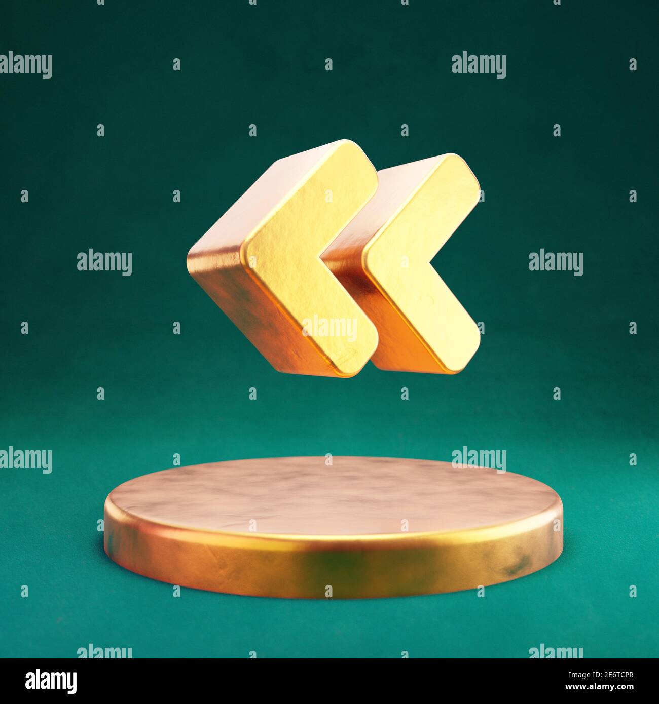 Angle Double Left icon. Fortuna Gold Angle Double Left symbol with ...