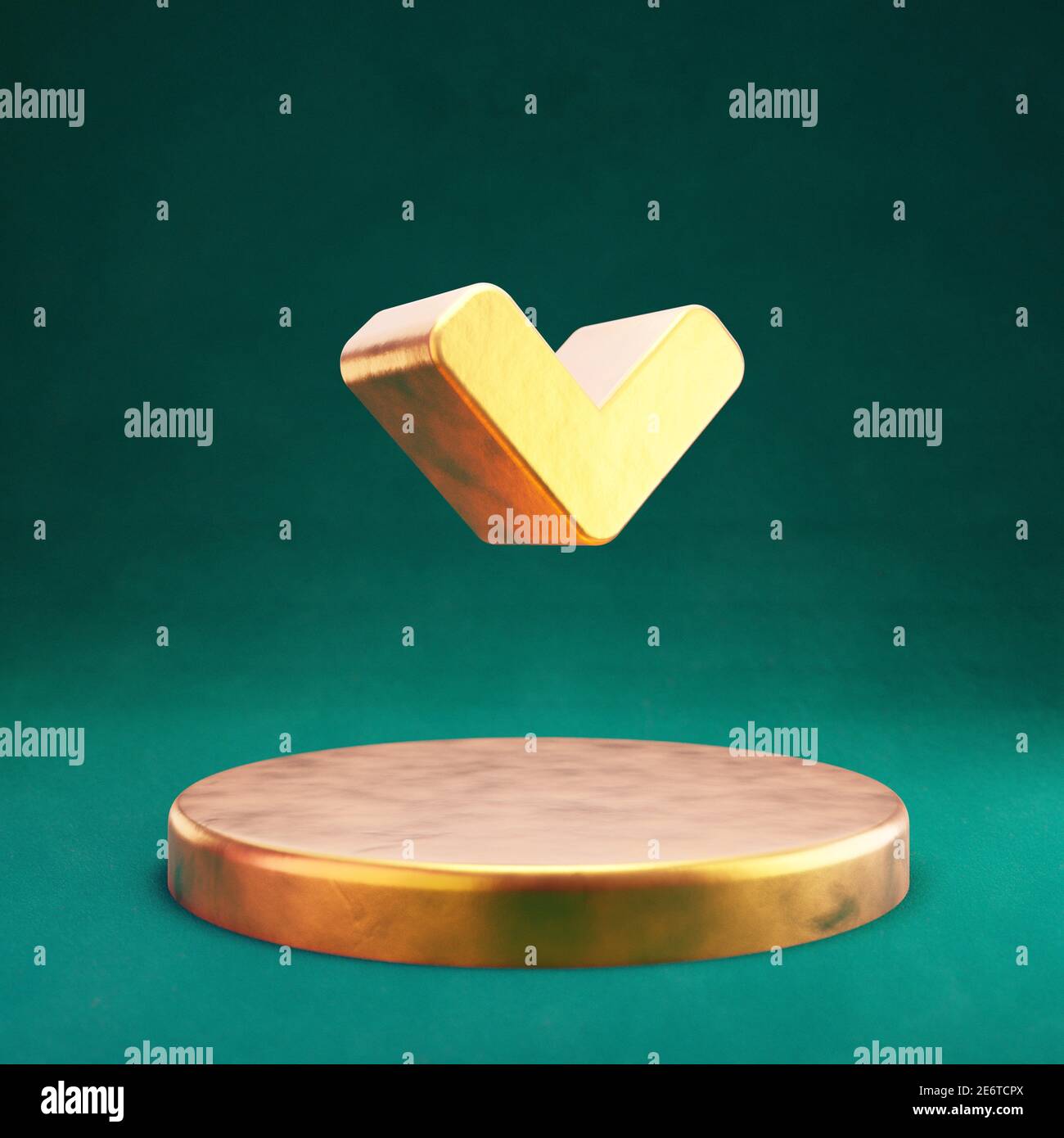 Angle Down icon. Fortuna Gold Angle Down symbol with Tidewater Green ...