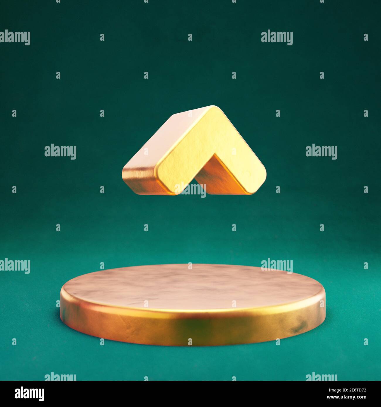 Angle Up icon. Fortuna Gold Angle Up symbol with Tidewater Green ...