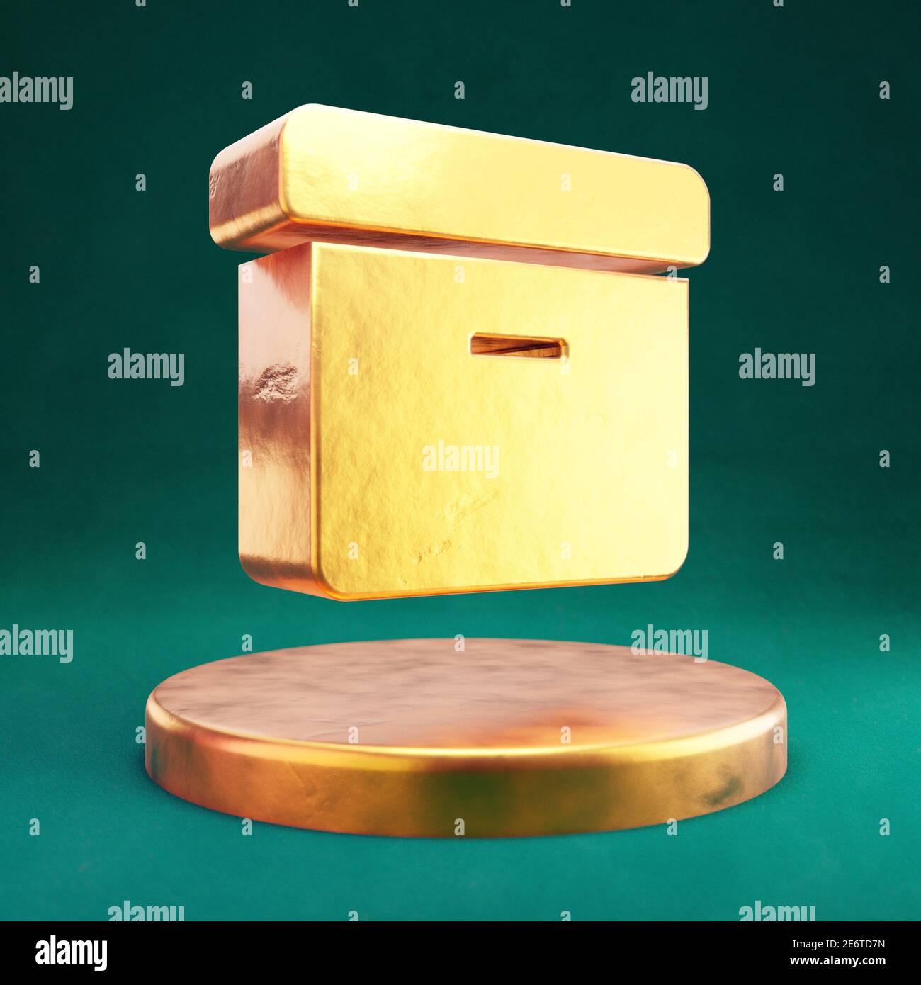 Archive icon. Fortuna Gold Archive symbol with Tidewater Green ...