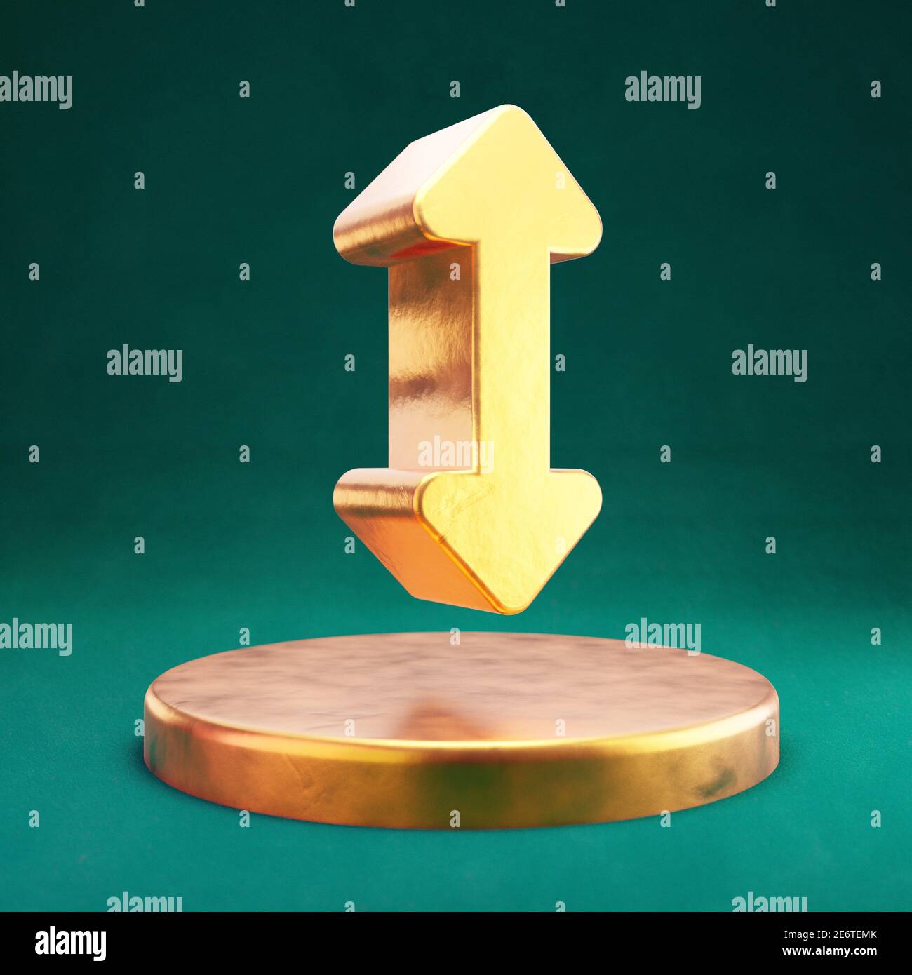 Vertical Arrows icon. Fortuna Gold Vertical Arrows symbol with ...