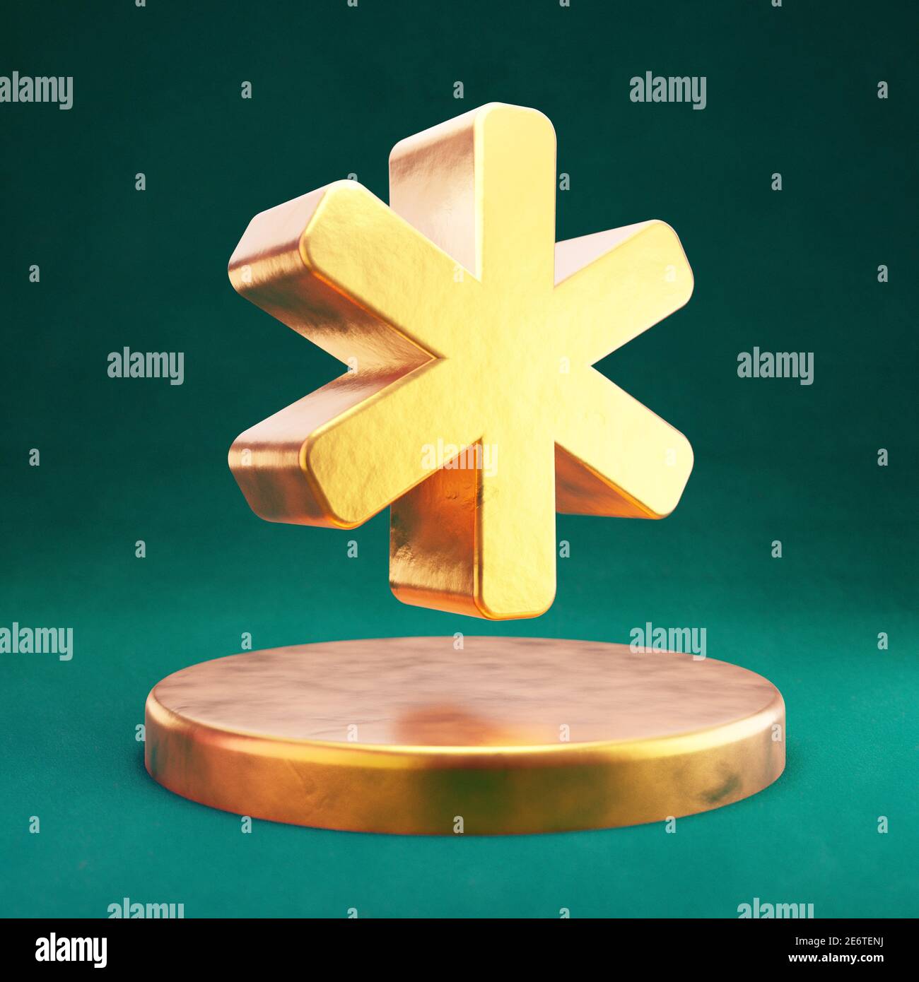 Asterisk icon. Fortuna Gold Asterisk symbol with Tidewater Green ...