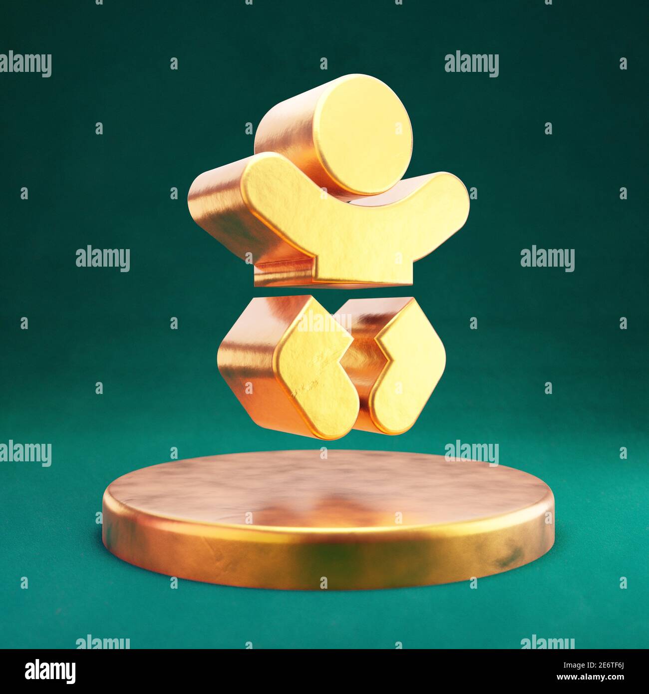 Baby icon. Fortuna Gold Baby symbol with Tidewater Green background ...