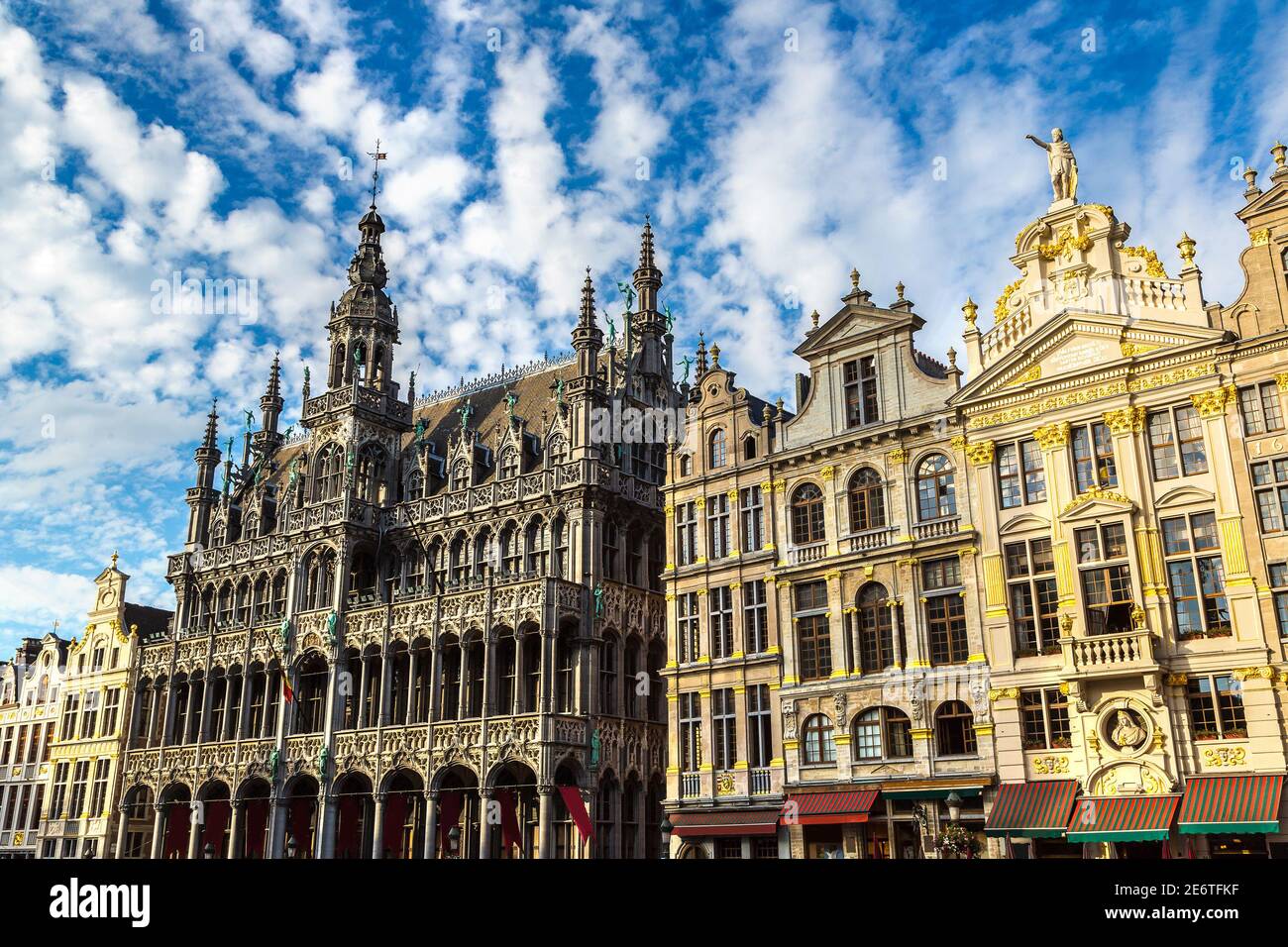 The Grand Place in Brussels in a beautiful summer day, Belgium Stock ...