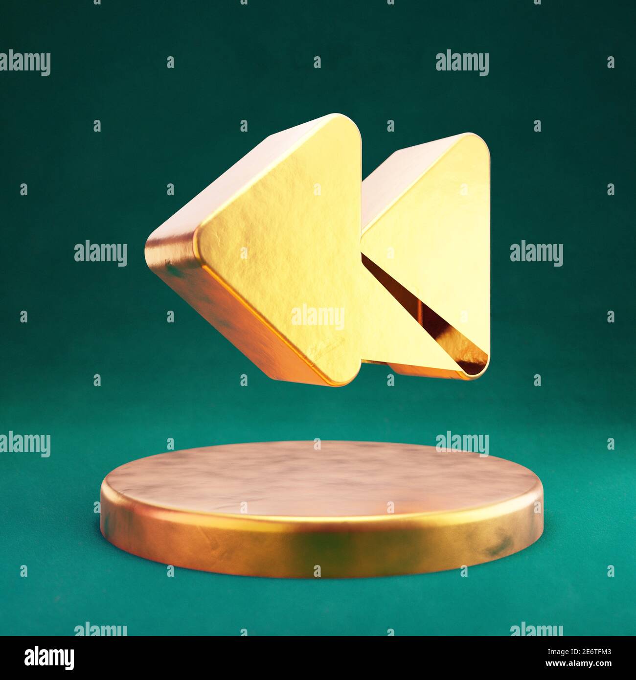 Backward icon. Fortuna Gold Backward symbol with Tidewater Green ...