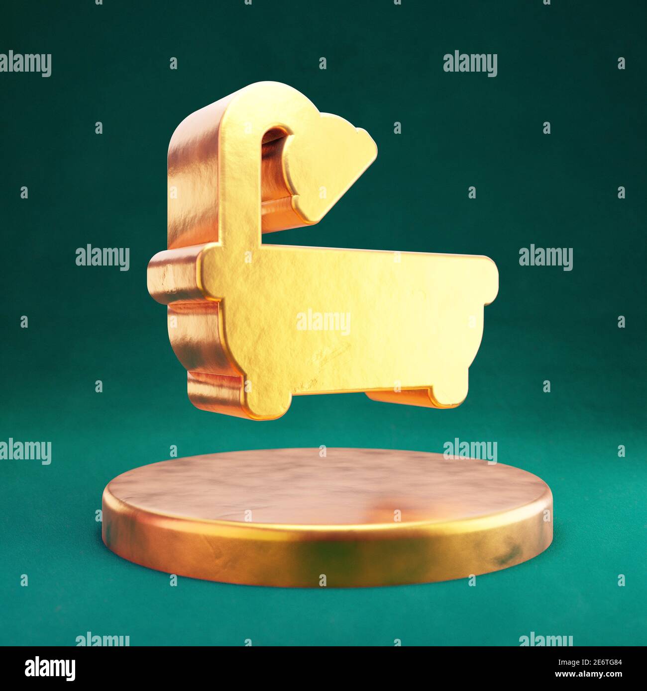 Bath icon. Fortuna Gold Bath symbol with Tidewater Green background ...