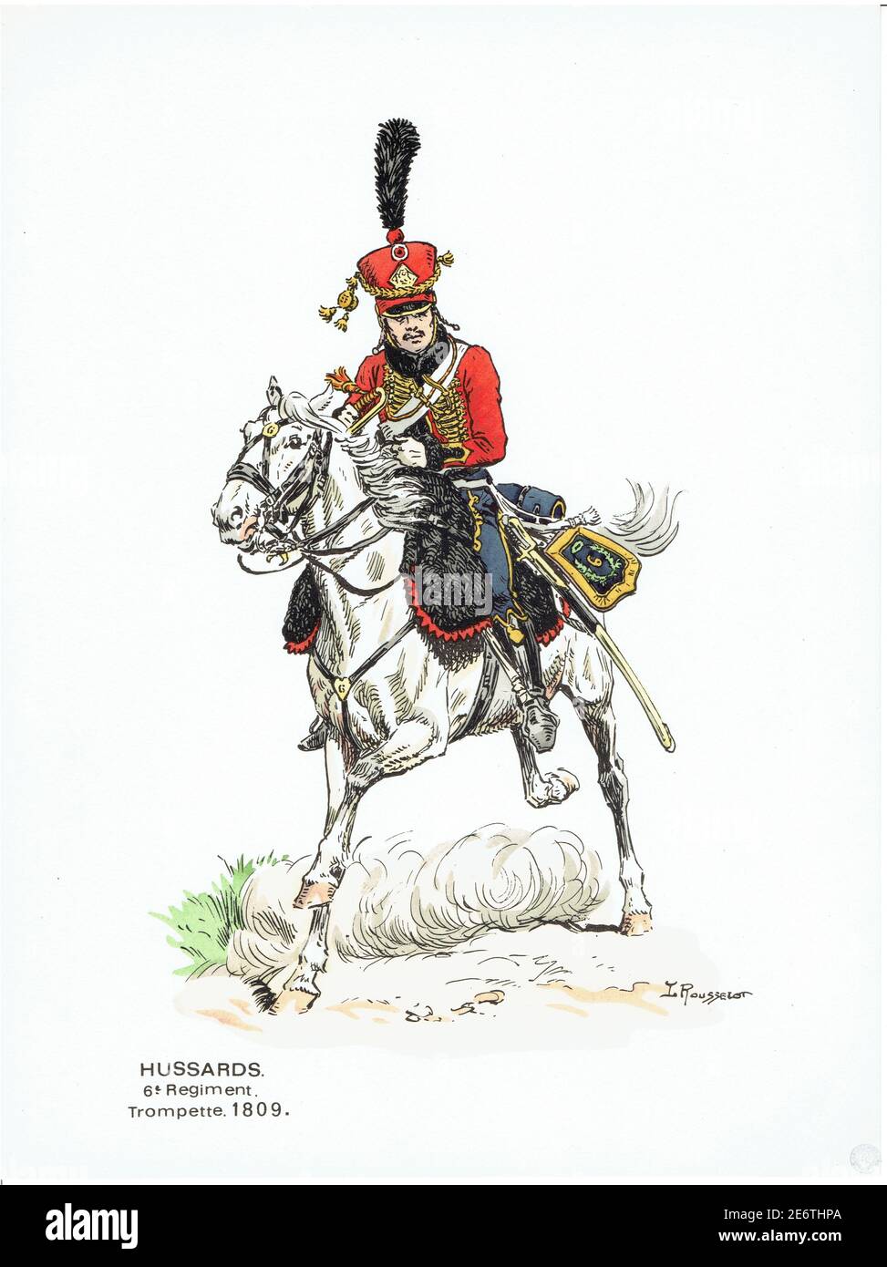 trompette du 6e régiment de hussards en 1809 Stock Photo - Alamy