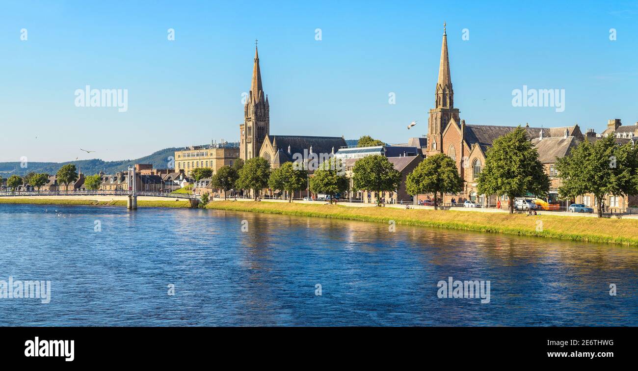 Cityscape of Inverness, Scotland in a beautiful summer day, United ...