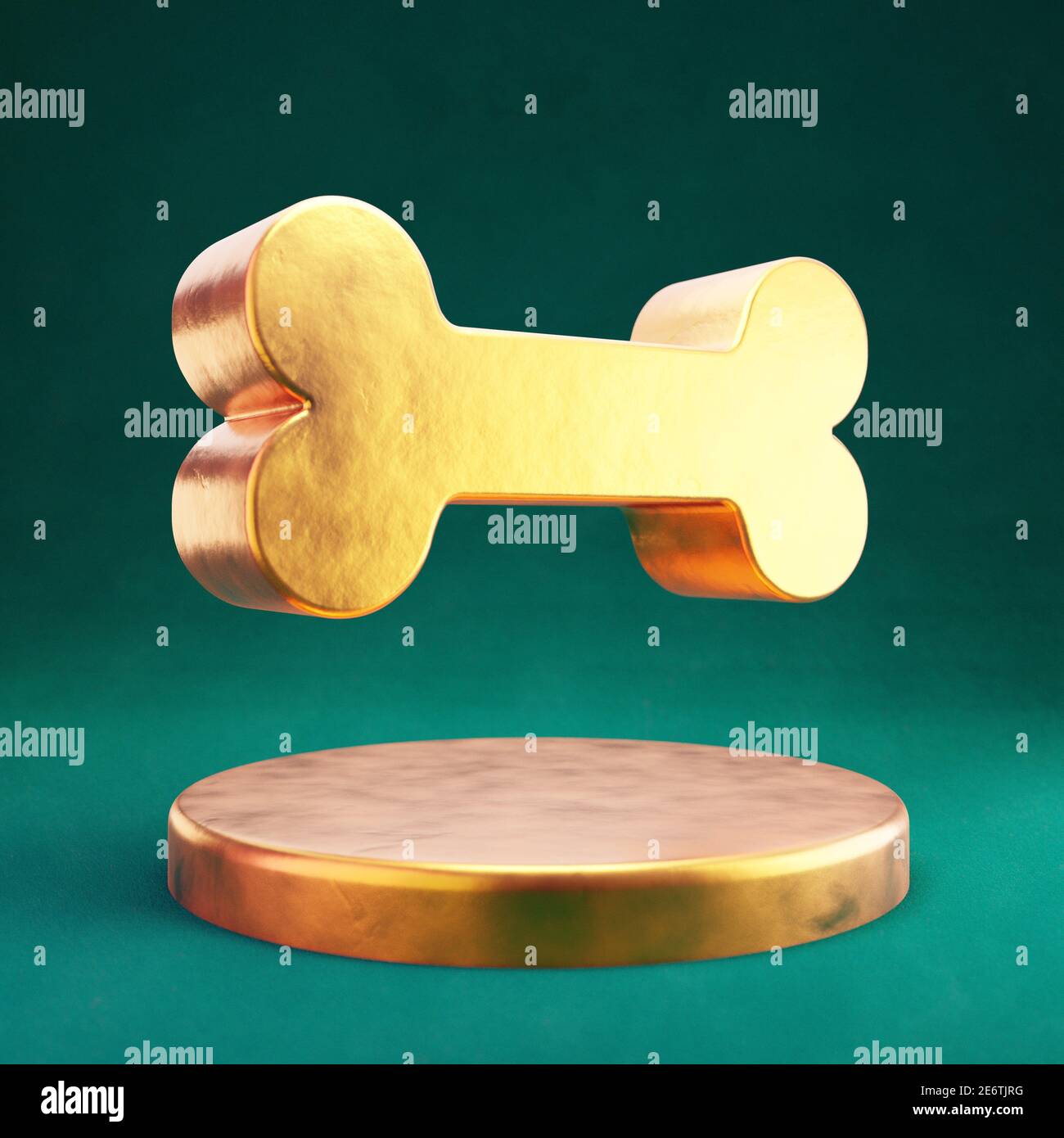Bone icon. Fortuna Gold Bone symbol with Tidewater Green background ...