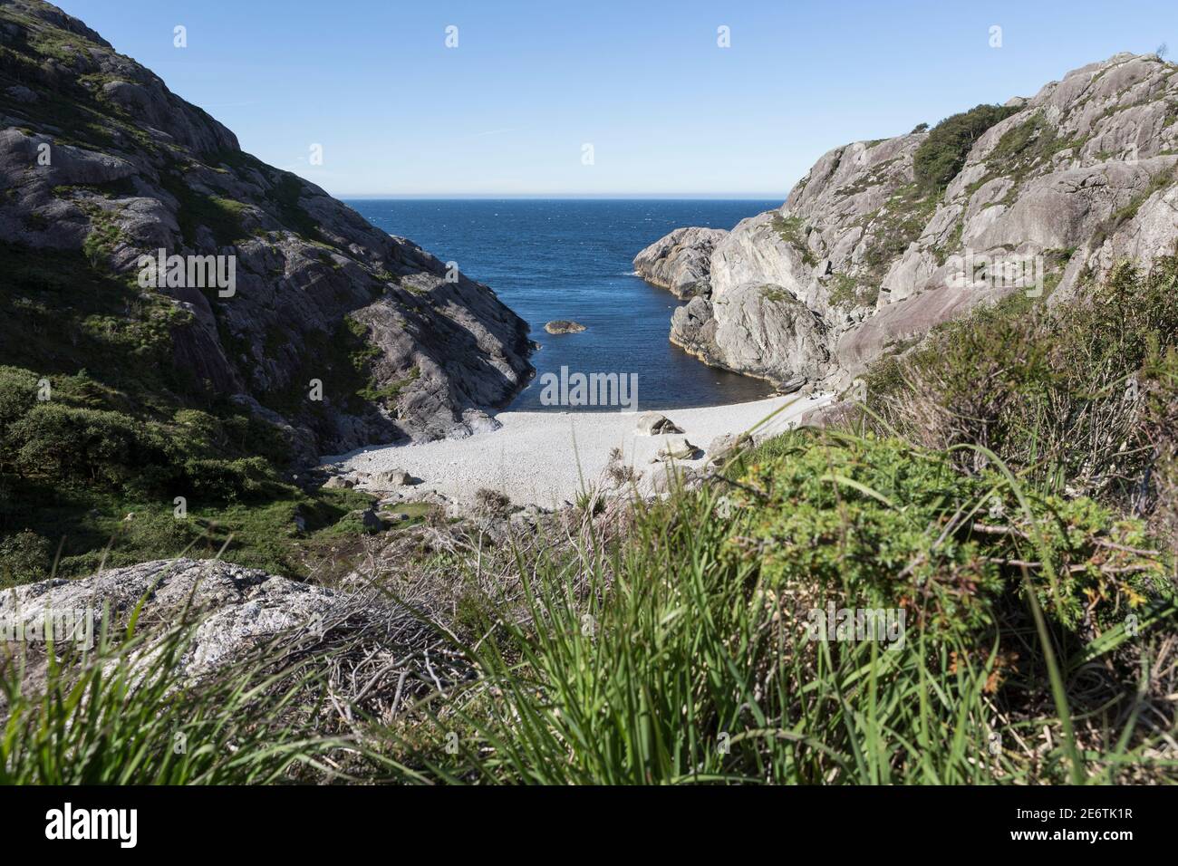 Sandvika bay and beach at Brufjell mountain in Southern Norway Stock ...