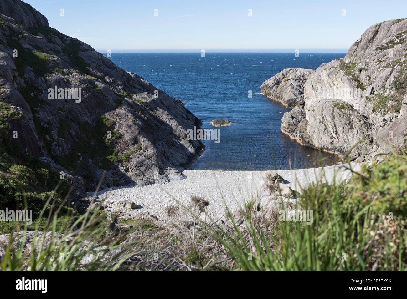 Sandvika bay and beach at Brufjell mountain in Southern Norway Stock ...
