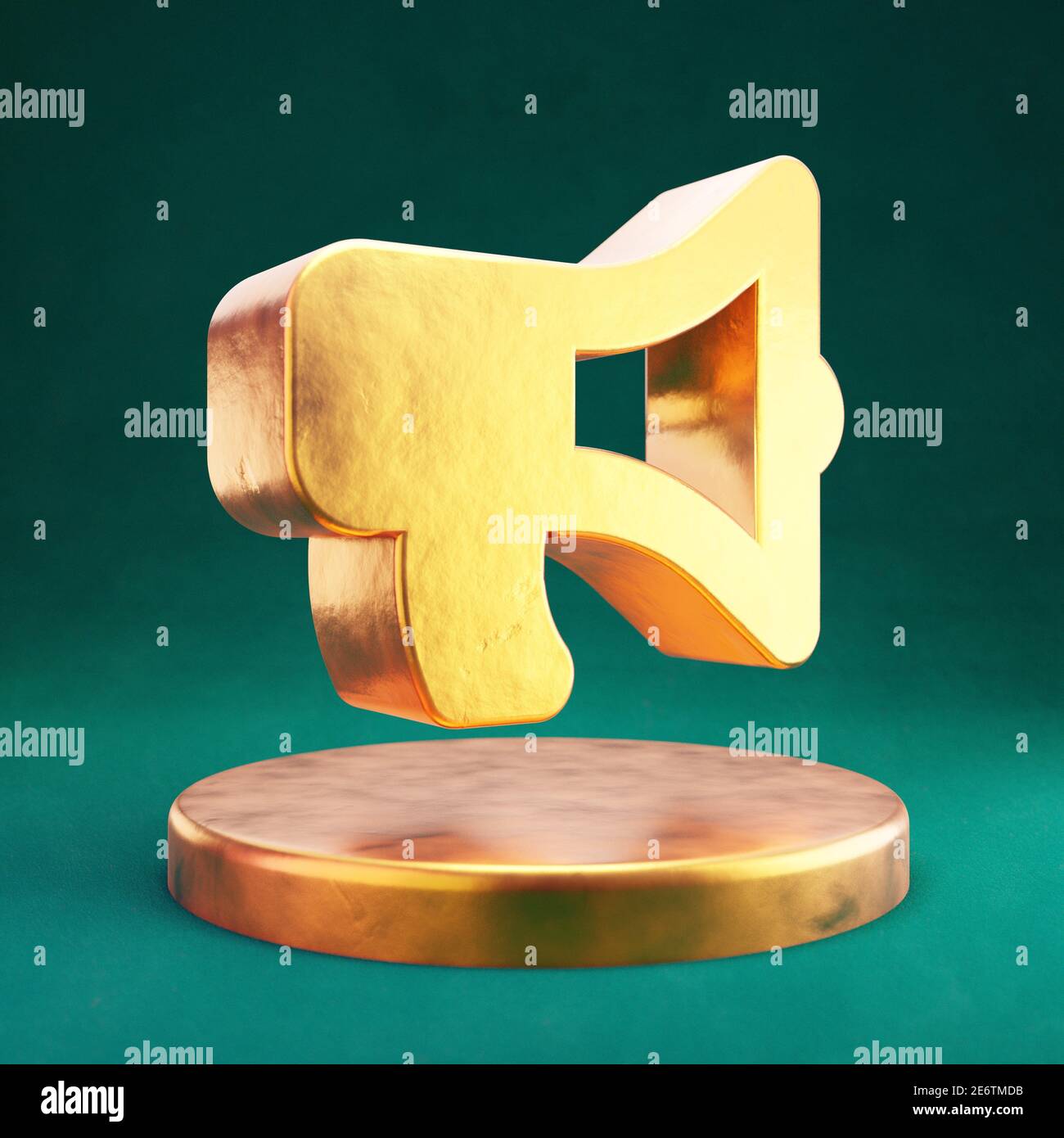 Bullhorn icon. Fortuna Gold Bullhorn symbol with Tidewater Green ...