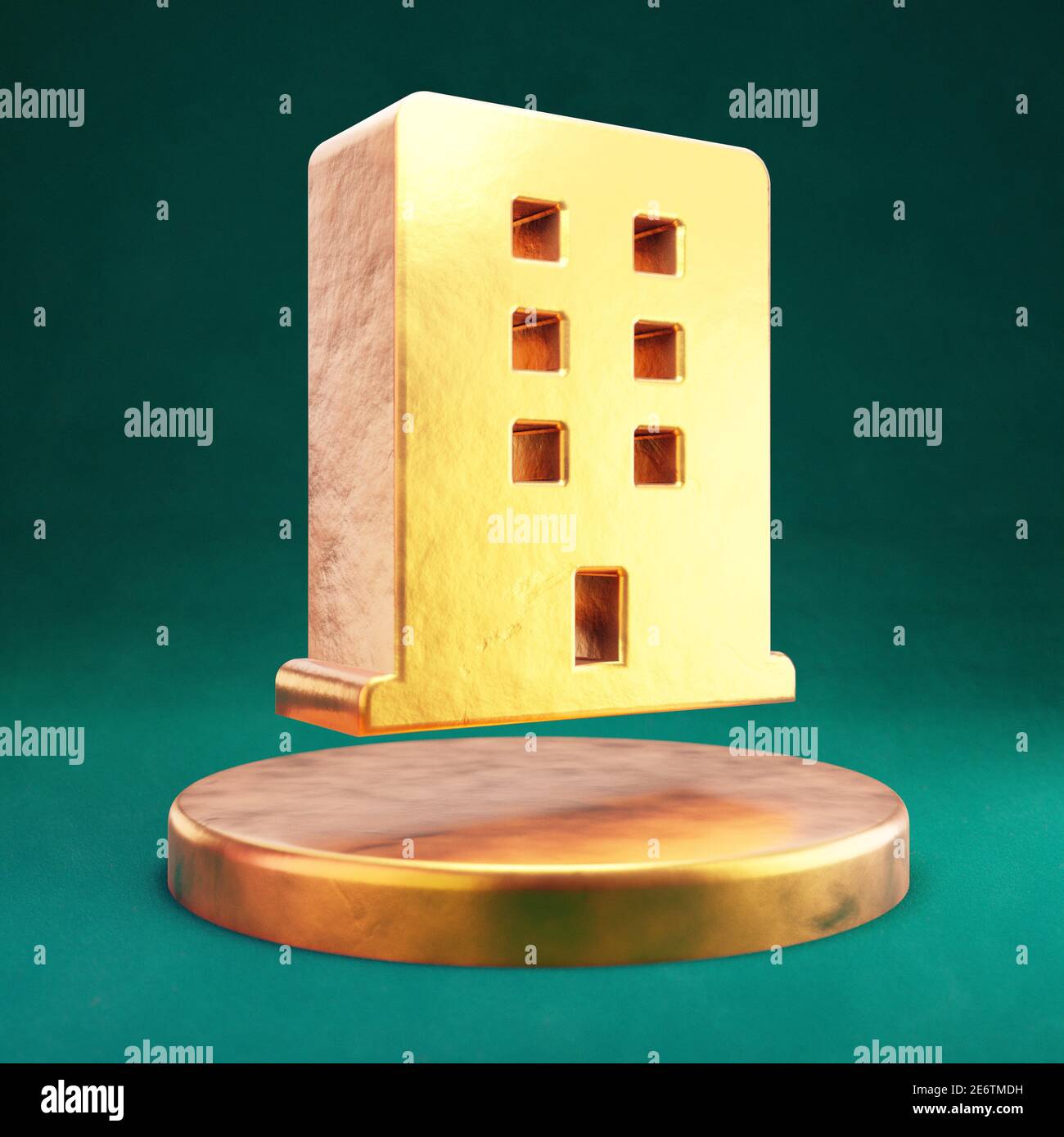 Building icon. Fortuna Gold Building symbol with Tidewater Green ...