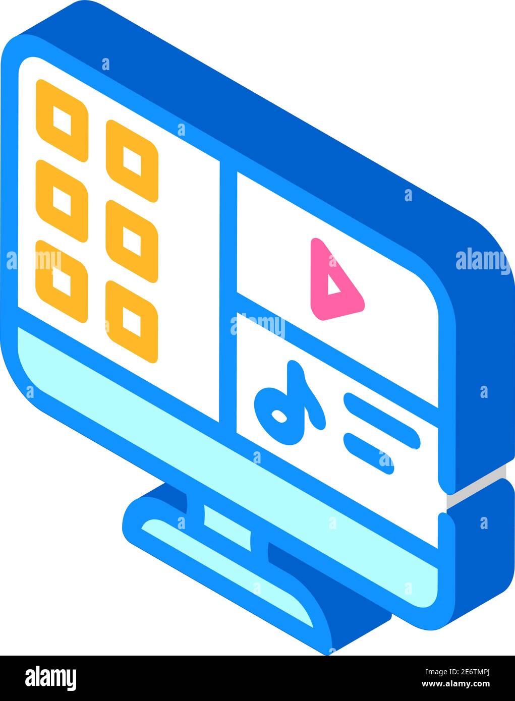 media files operating system isometric icon vector illustration Stock ...