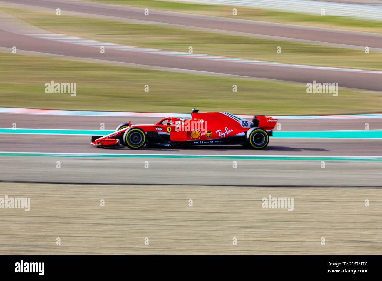 Maranello, ITALY. 27 January, 2021. Carlos Sainz Jr. (#55) during ...