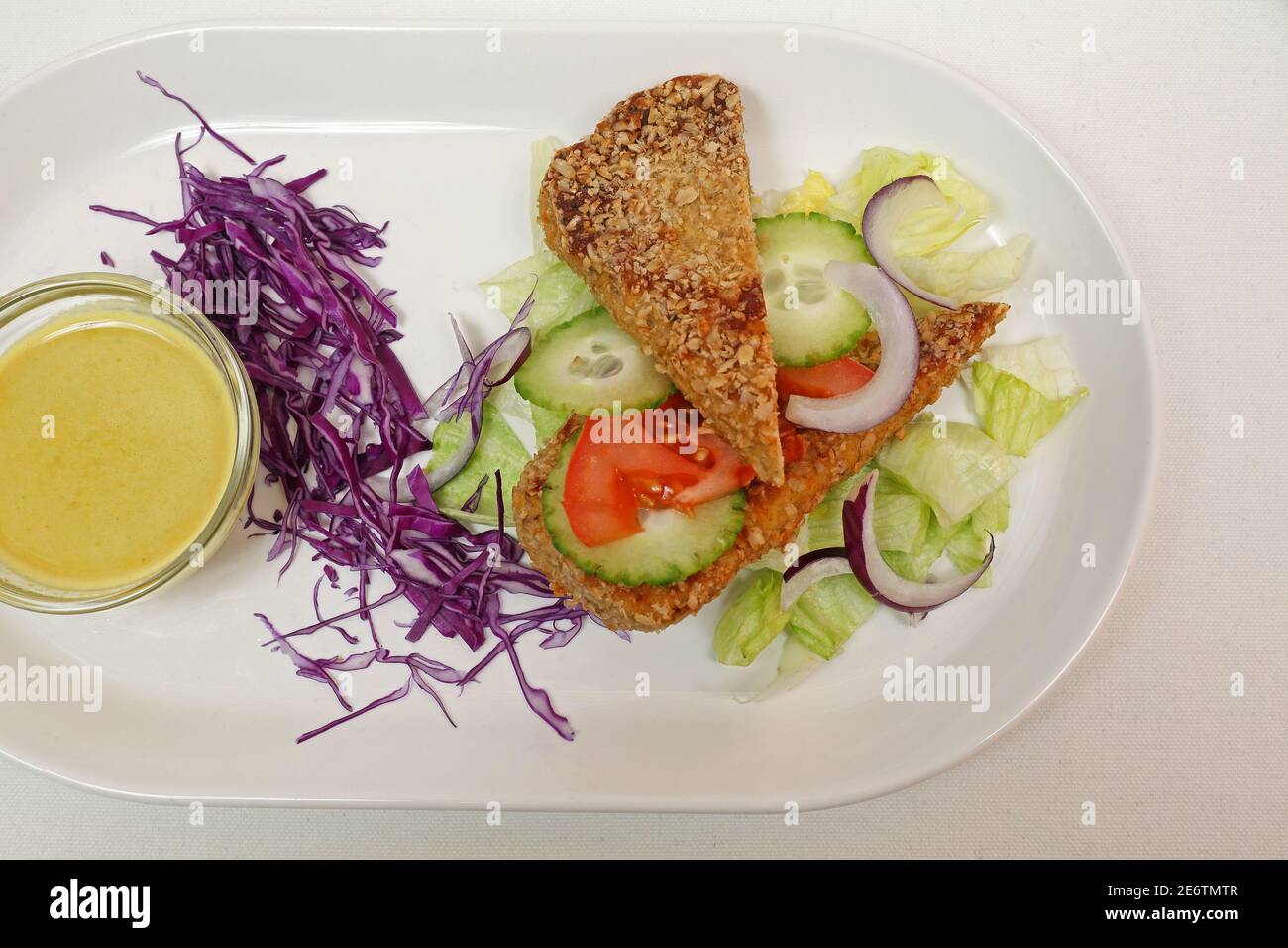 Chicken Wedge With Vegetables Breakfast Dish Top View Stock Photo - Alamy