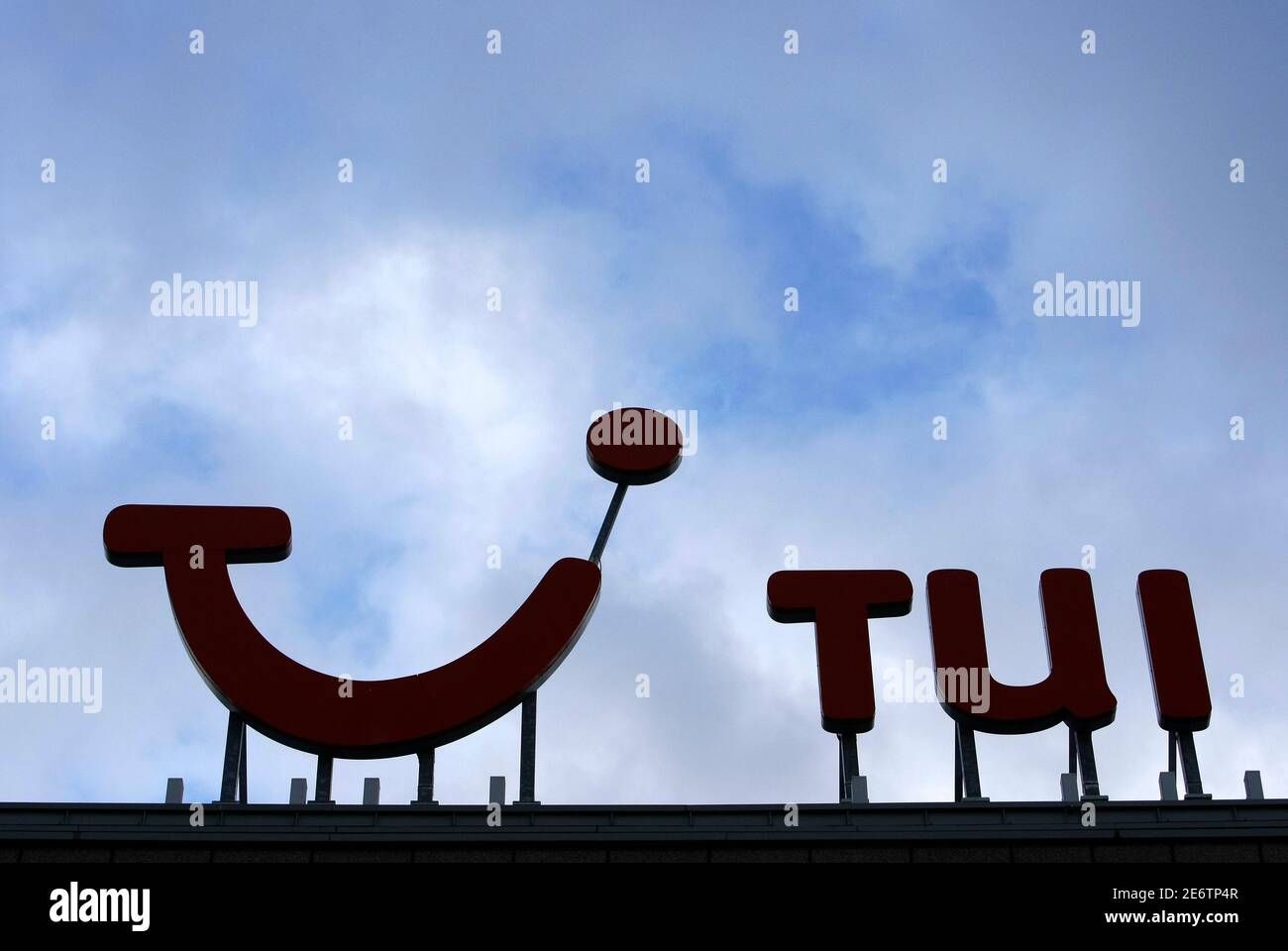 The logo of Germany's TUI AG is pictured on the roof of the TUI AG ...