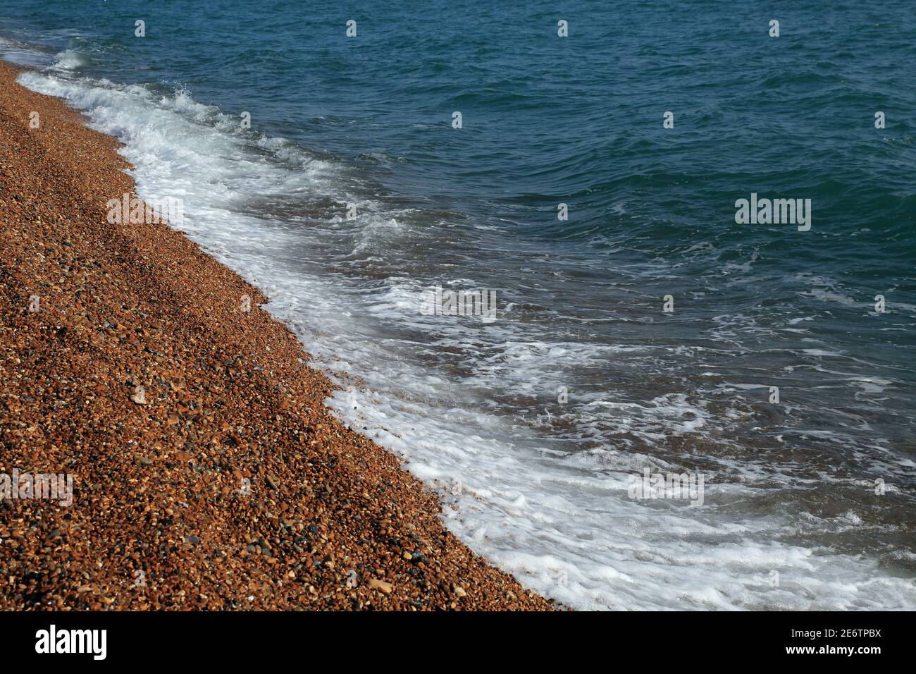 Sea and shingle beach, Sandgate, Folkestone, Kent, England, United ...