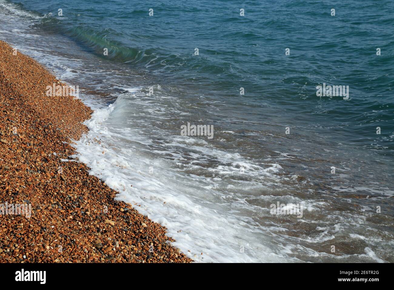 Sea and shingle beach, Sandgate, Folkestone, Kent, England, United ...