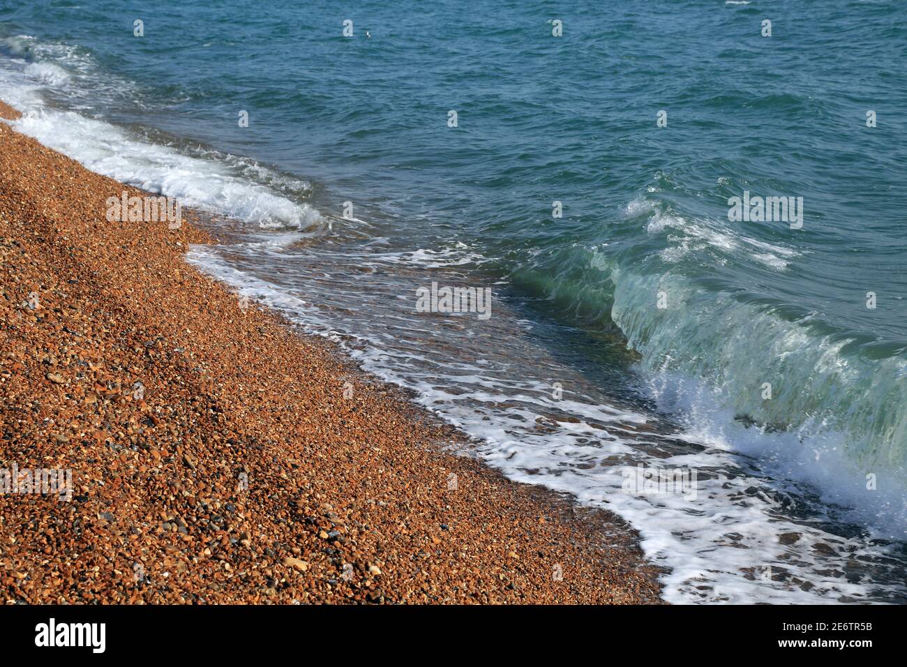 Sea and shingle beach, Sandgate, Folkestone, Kent, England, United ...