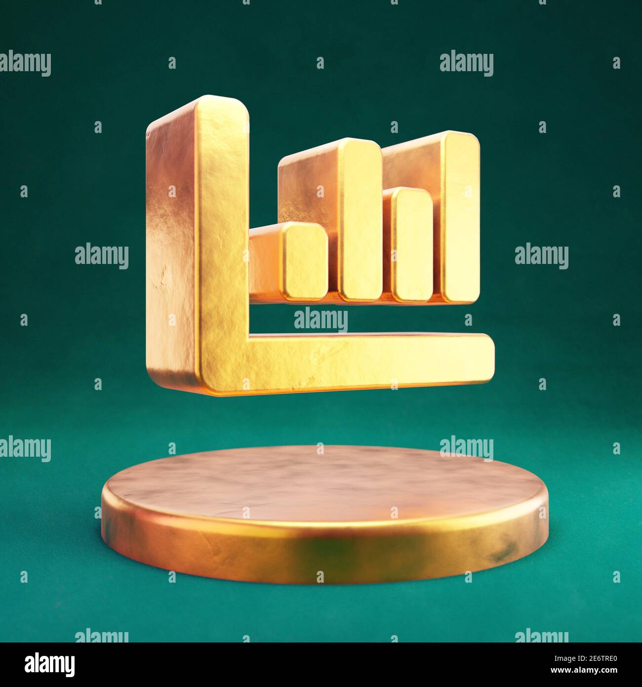 Chart Bar icon. Fortuna Gold Chart Bar symbol with Tidewater Green ...