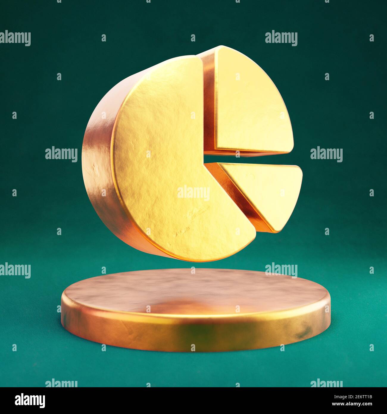 Chart Pie icon. Fortuna Gold Chart Pie symbol with Tidewater Green ...
