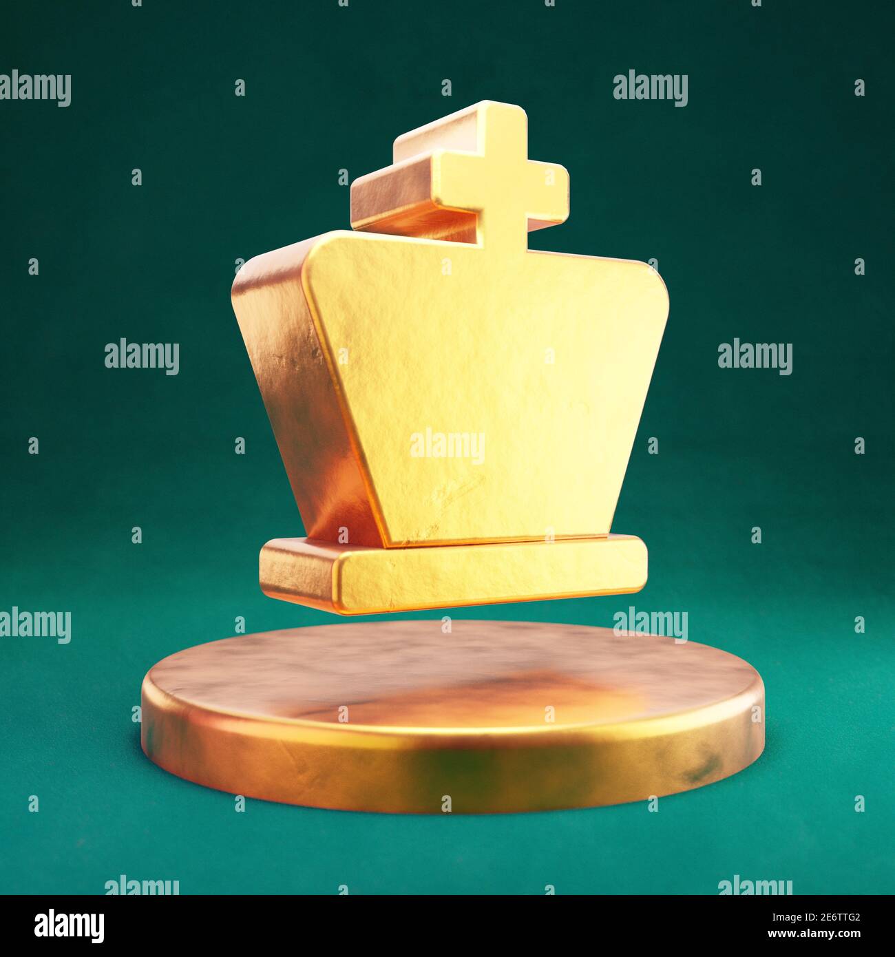 Chess King icon. Fortuna Gold Chess King symbol with Tidewater Green ...