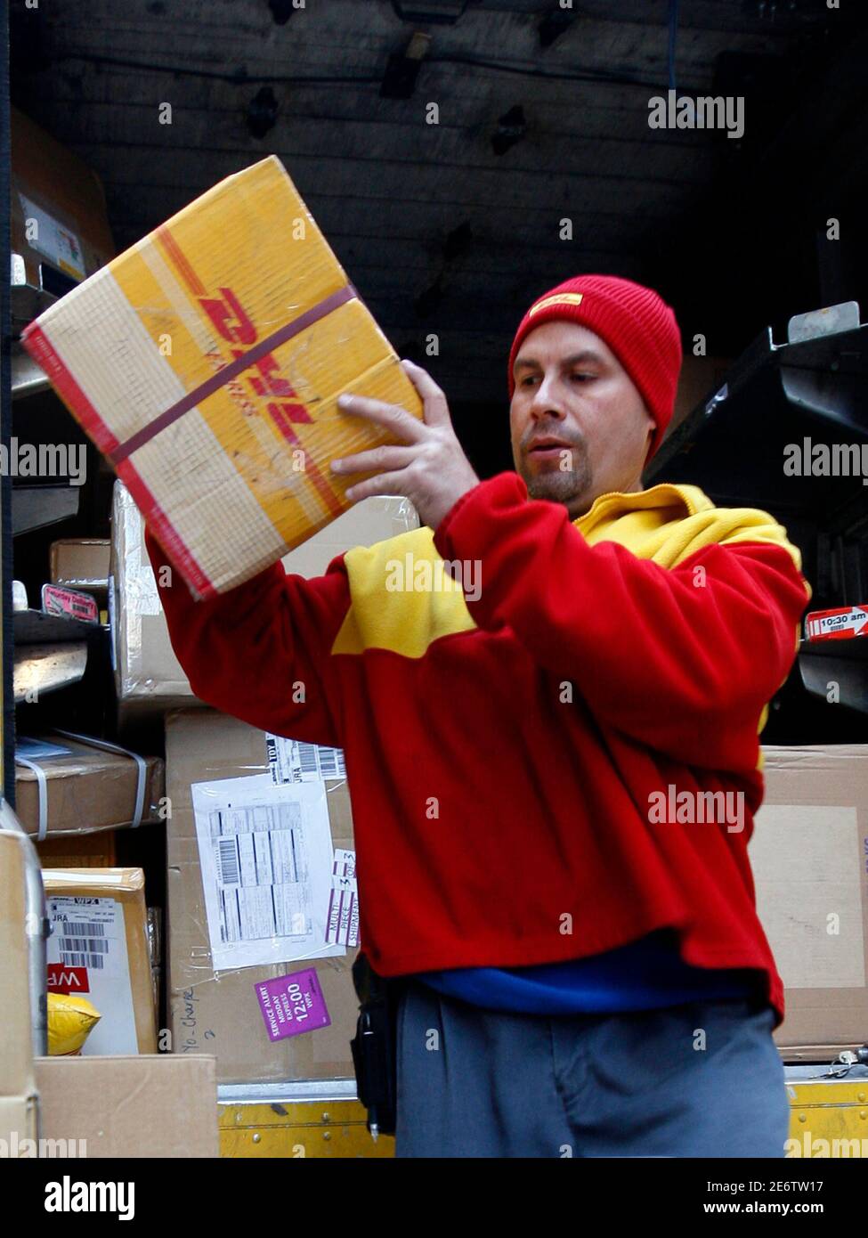 Dhl boxes hi-res stock photography and images - Alamy