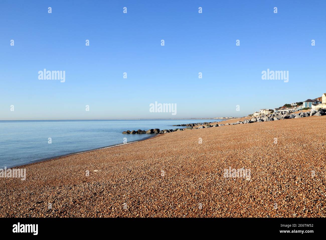 Shingle beach at Sandgate, Folkestone, Kent, England, United Kingdom ...