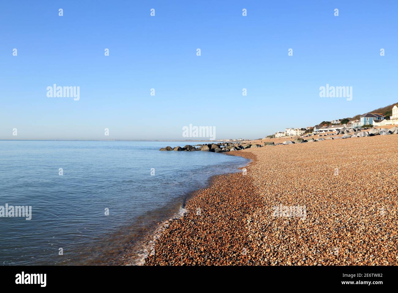 Shingle beach at Sandgate, Folkestone, Kent, England, United Kingdom ...